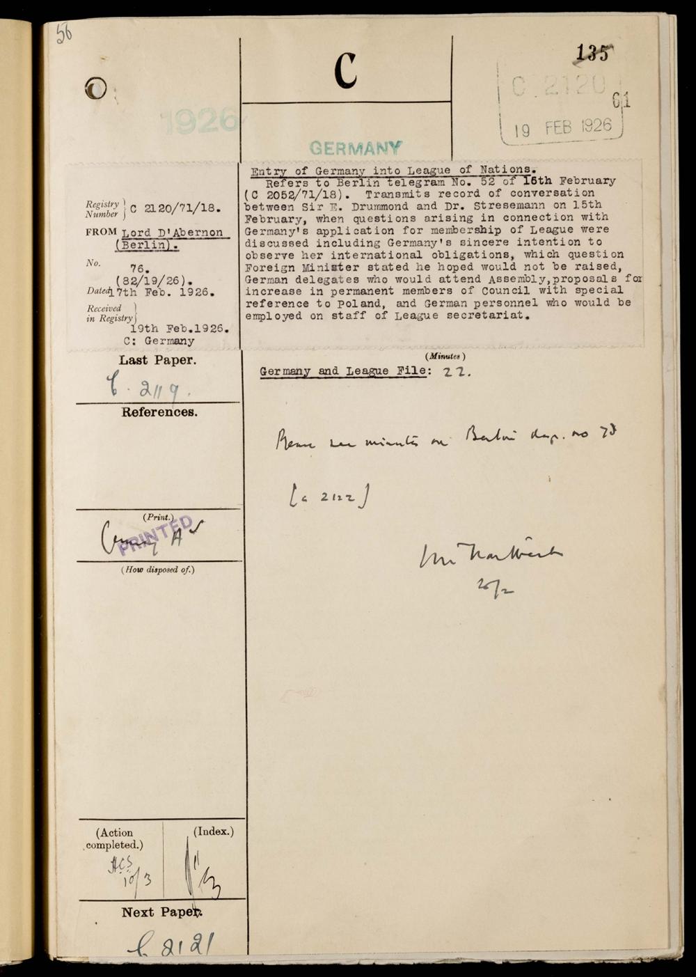 Entry of Germany into League of Nations | History Commons