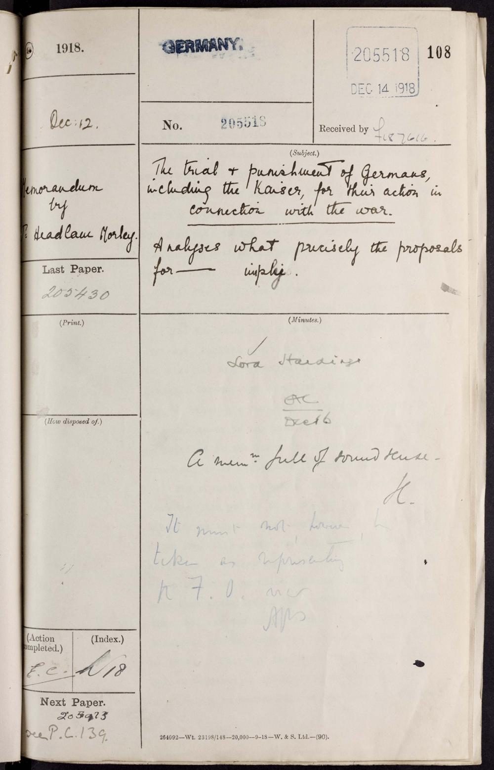 The trial & punishment of Germans, including the Kaiser, for their ...