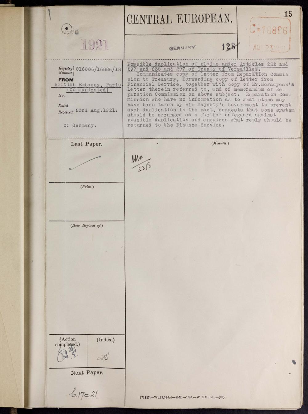 Possible duplication of claims under Articles 232 and 297 and 238 and ...