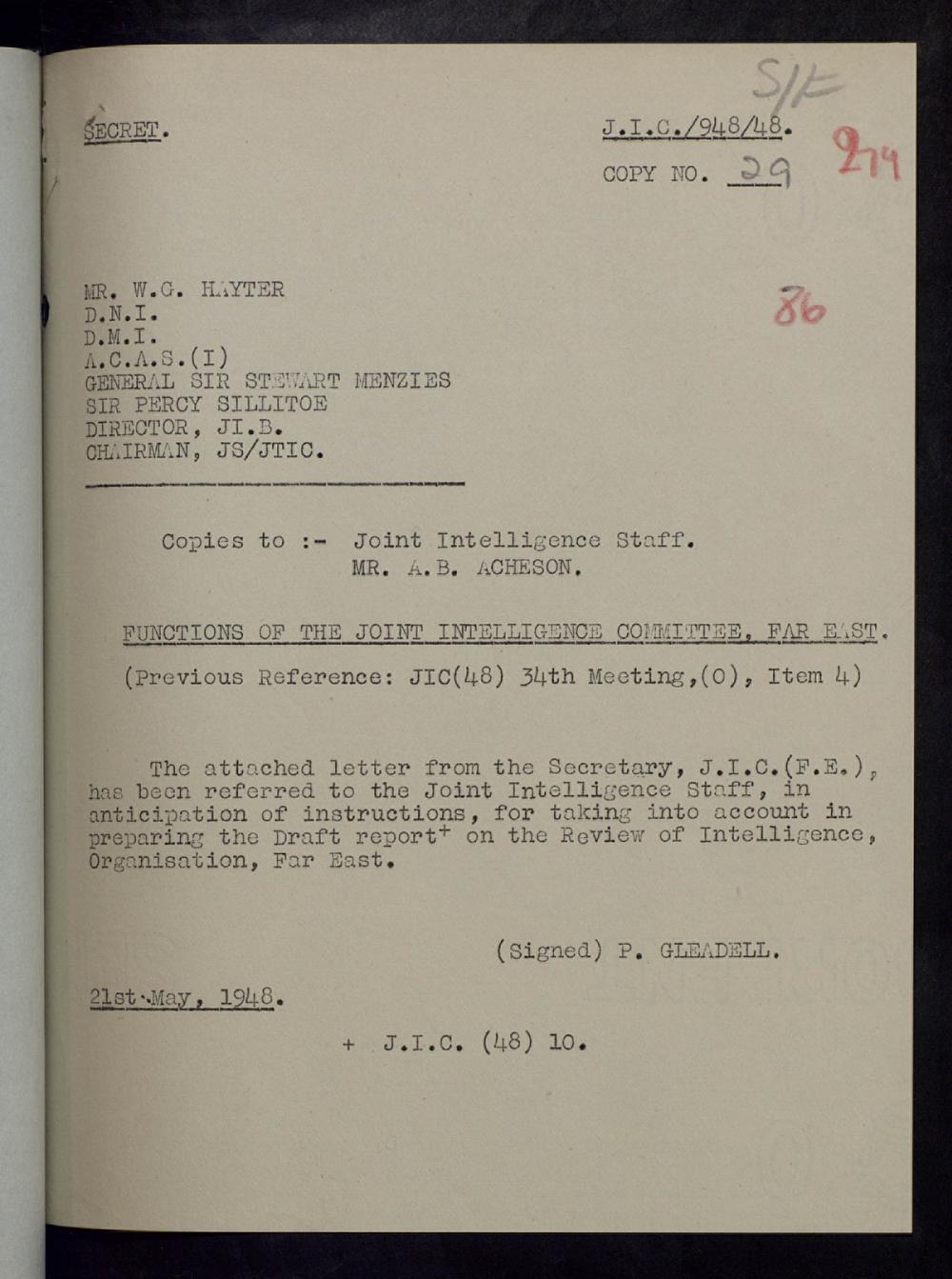 Functions of the Joint Intelligence Committee Far East | History Commons