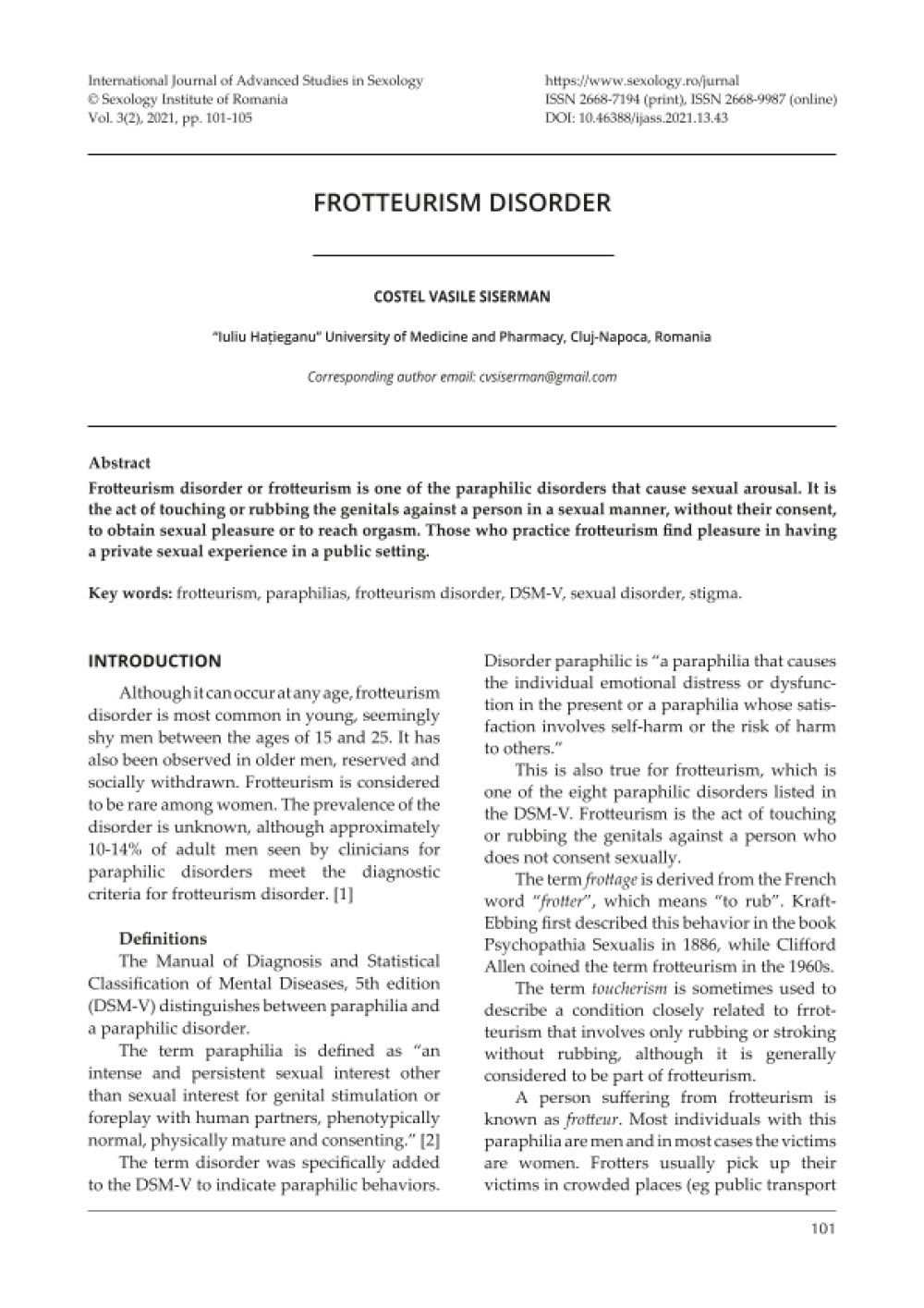 Frotteurism
